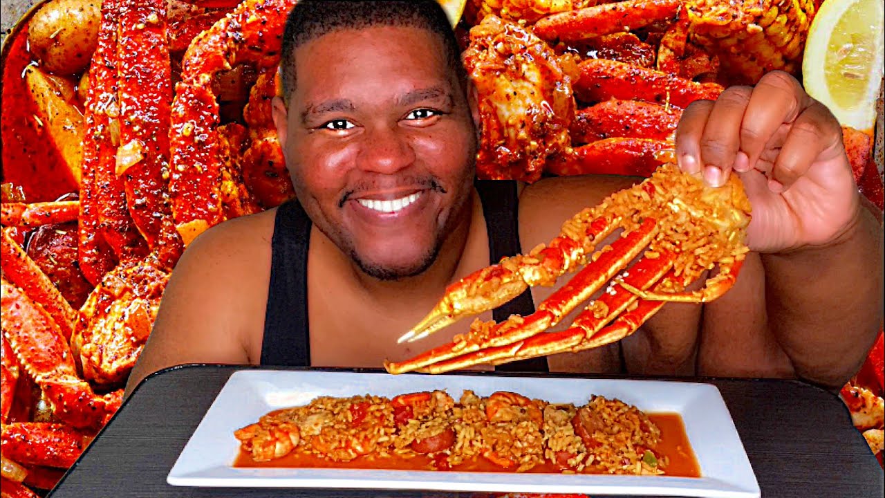 CRAB LEGS & JAMBALAYA (SUCKING & FINGERLICKING)!!!!! - YouTube