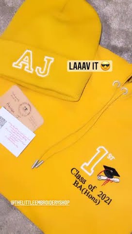 Graduation gift... Personalised 3D puff embroidery. #favourite hoodie # ...