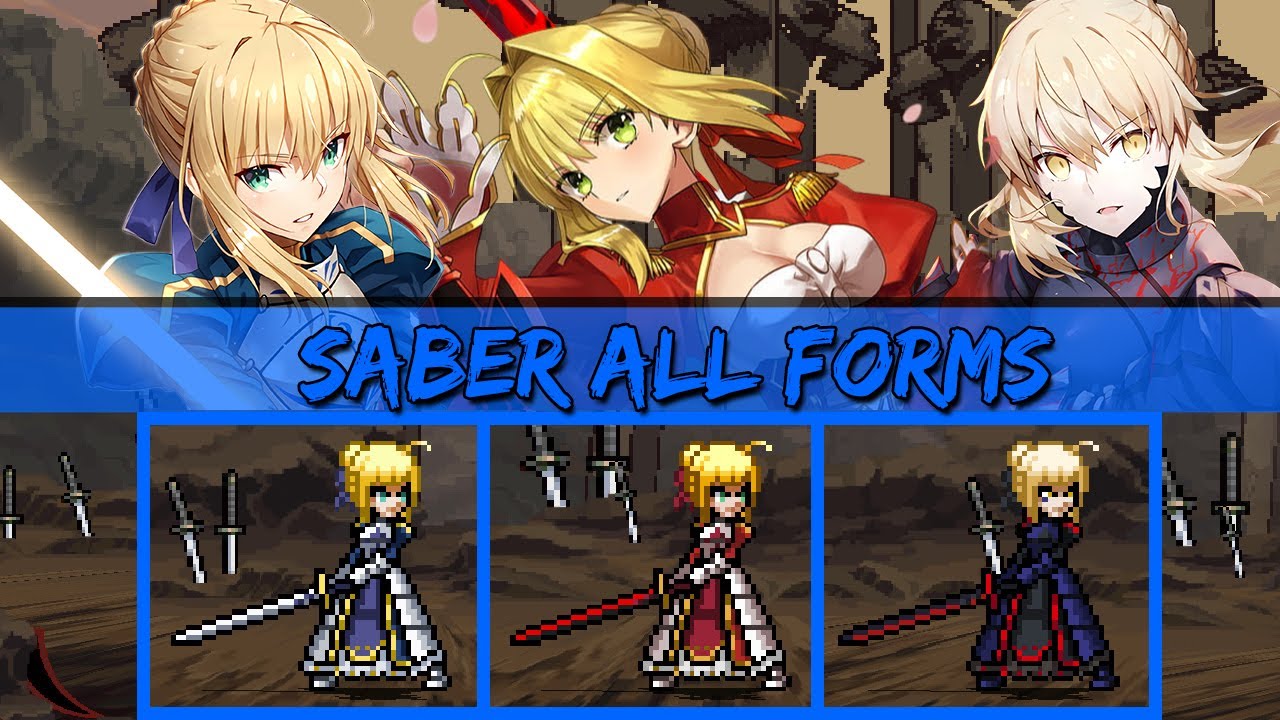 Mugen char Artoria Pendragon all forms Edit by Kurofey - YouTube