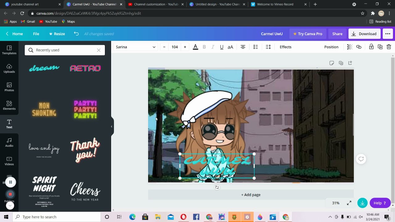 How to make a banner on canva for gacha club/life - YouTube