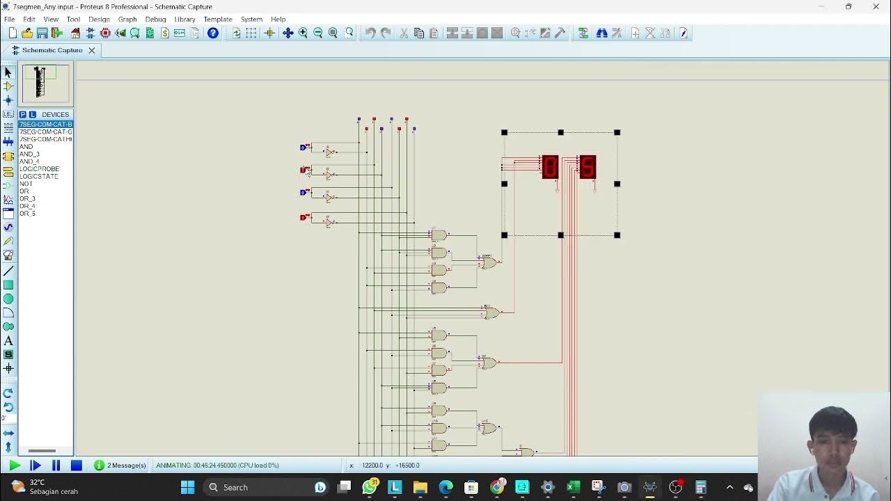 SIMULASI 7 SEGMENT MENGGUNAKAN PROTEUS || 4122600017 M RAVI SABILUL H - YouTube