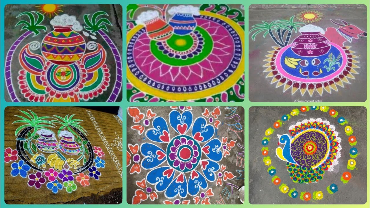 Sankranthi muggulu/bhogi muggulu/2020 latest rangoli designs/pongal ...