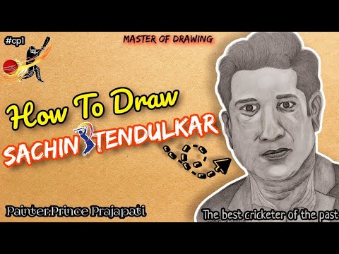 How To Draw Sachin tendulkar🏏 || Sachin tendulkar sketch Drawing🤔 ...