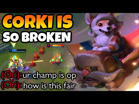 Corki is so broken he can just W in and win nearly any fight
