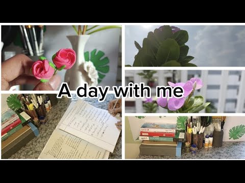 A day in my life | Desk organize, clay rose making, snacks, study ...