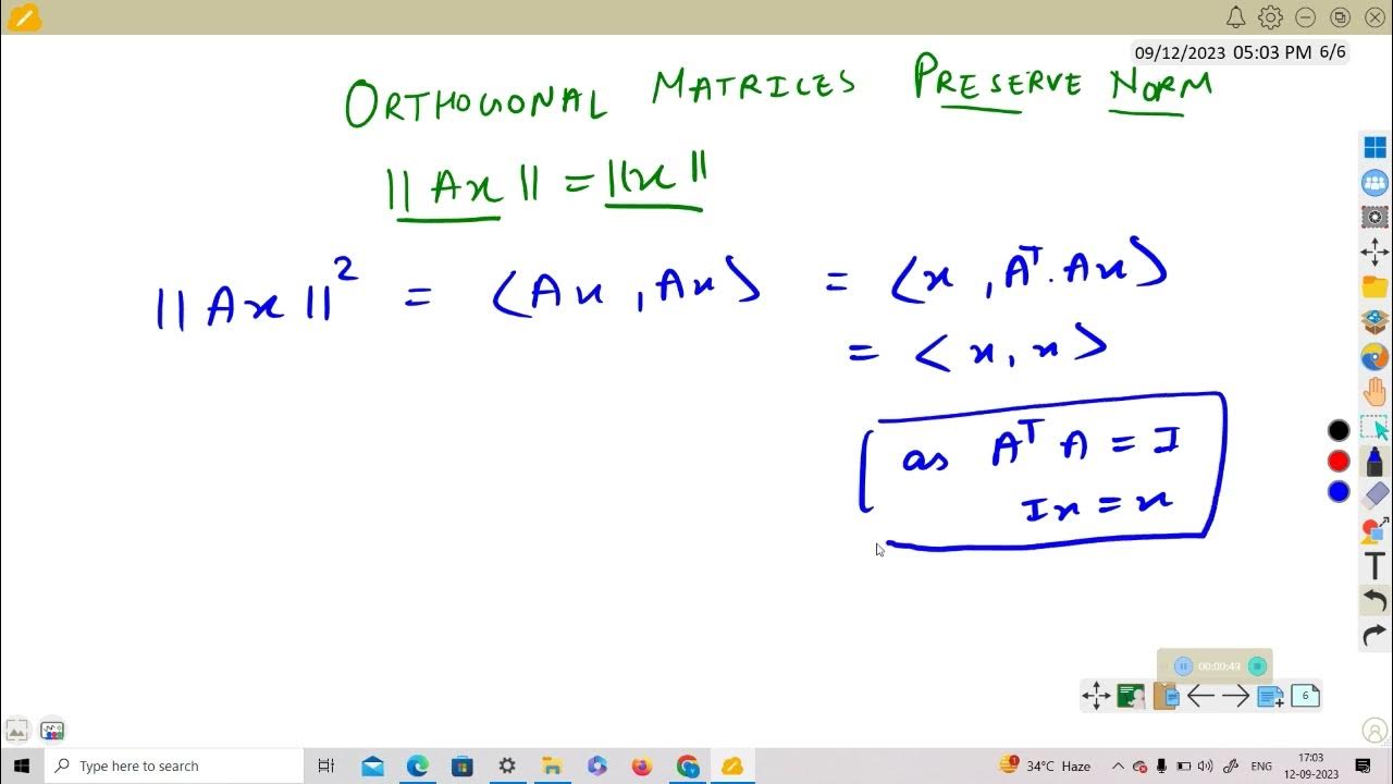 Orthogonal matrices preserve norm - YouTube
