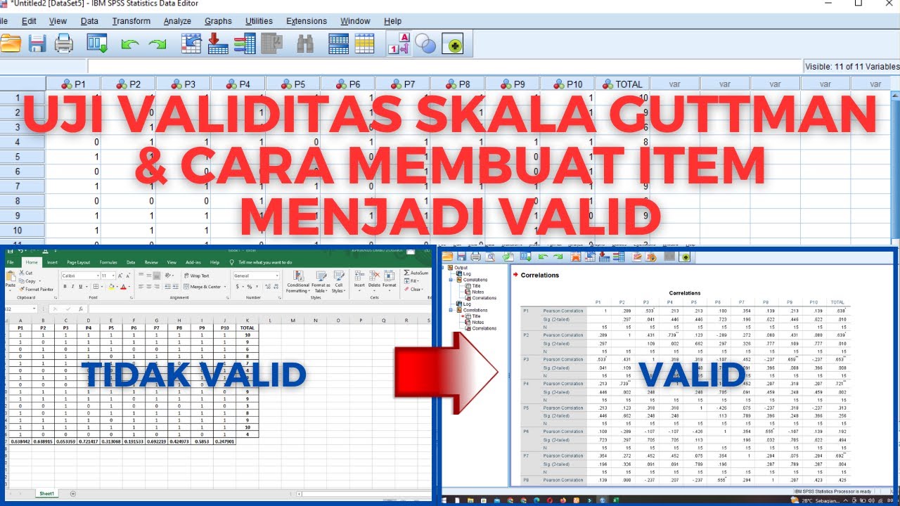 Uji Validitas Skala Guttman & Cara Membuat Item Tidak Valid Menjadi ...