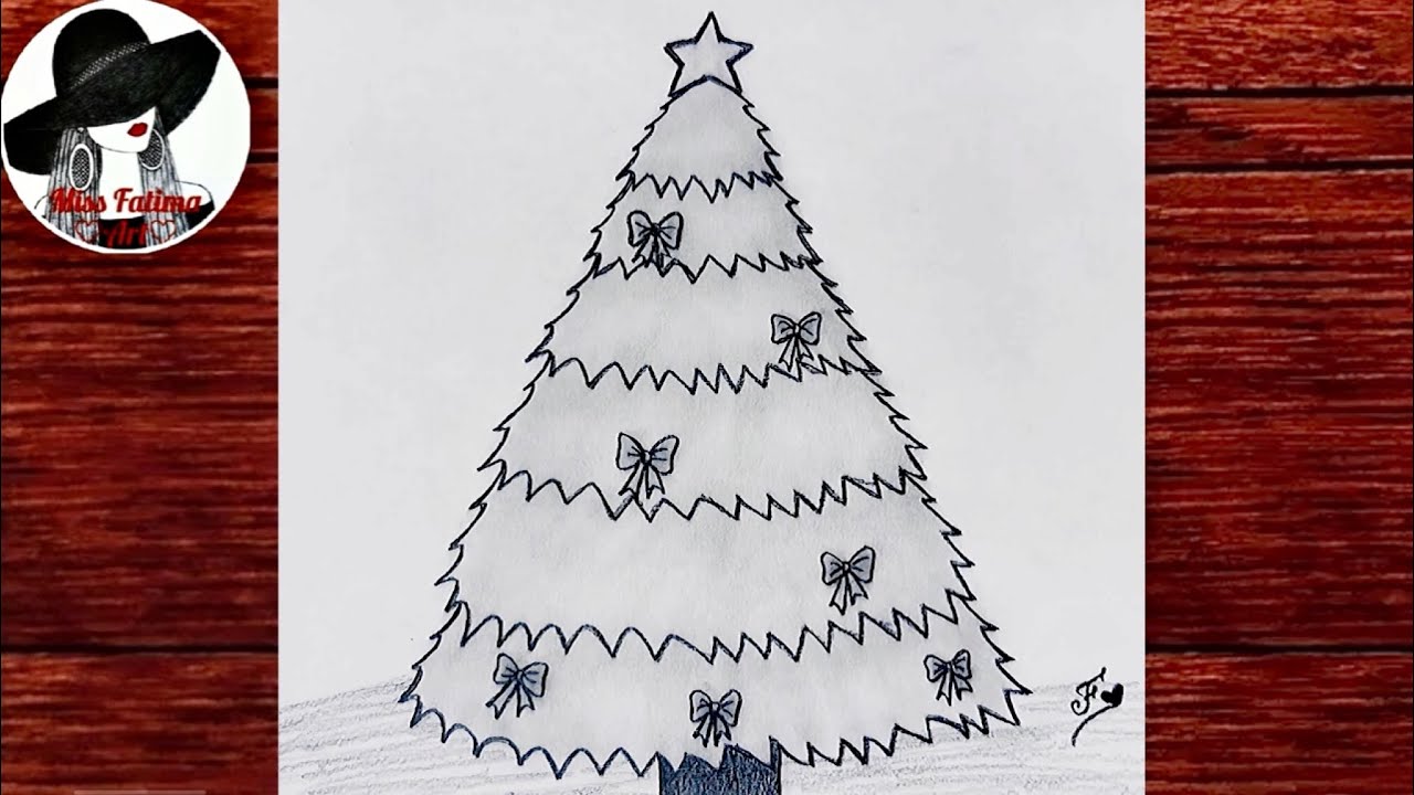 How To Draw A Christmas Tree || Easy Christmas Tree Drawing || Pencil ...