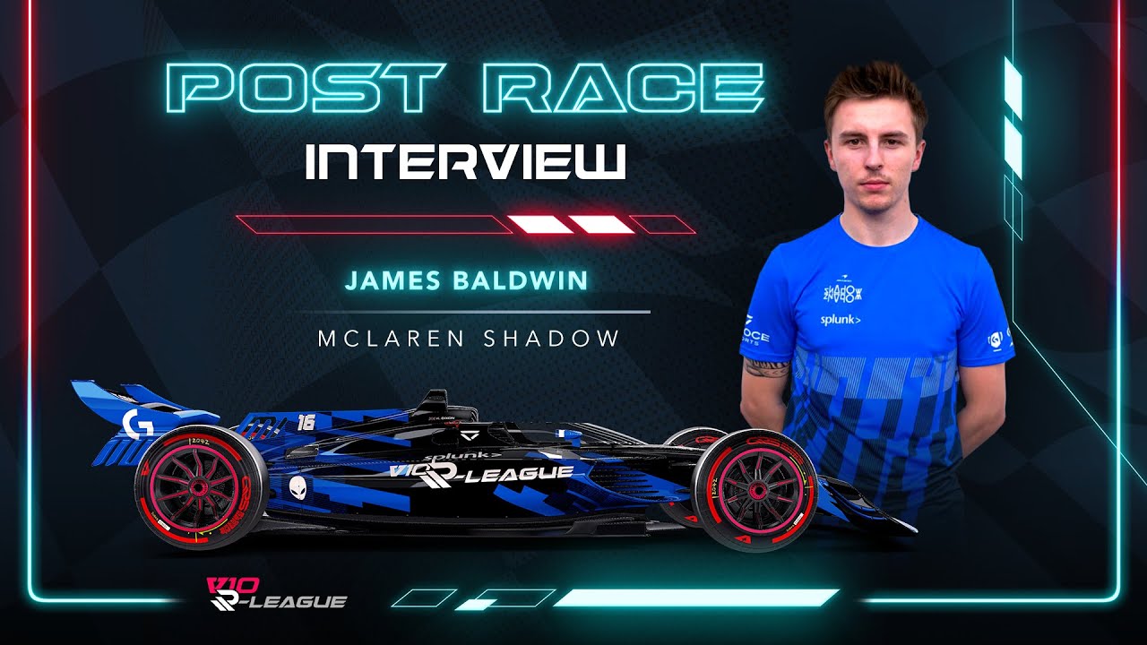 James Baldwin: Post-Race Interview | Week 5 | V10 R-League - YouTube