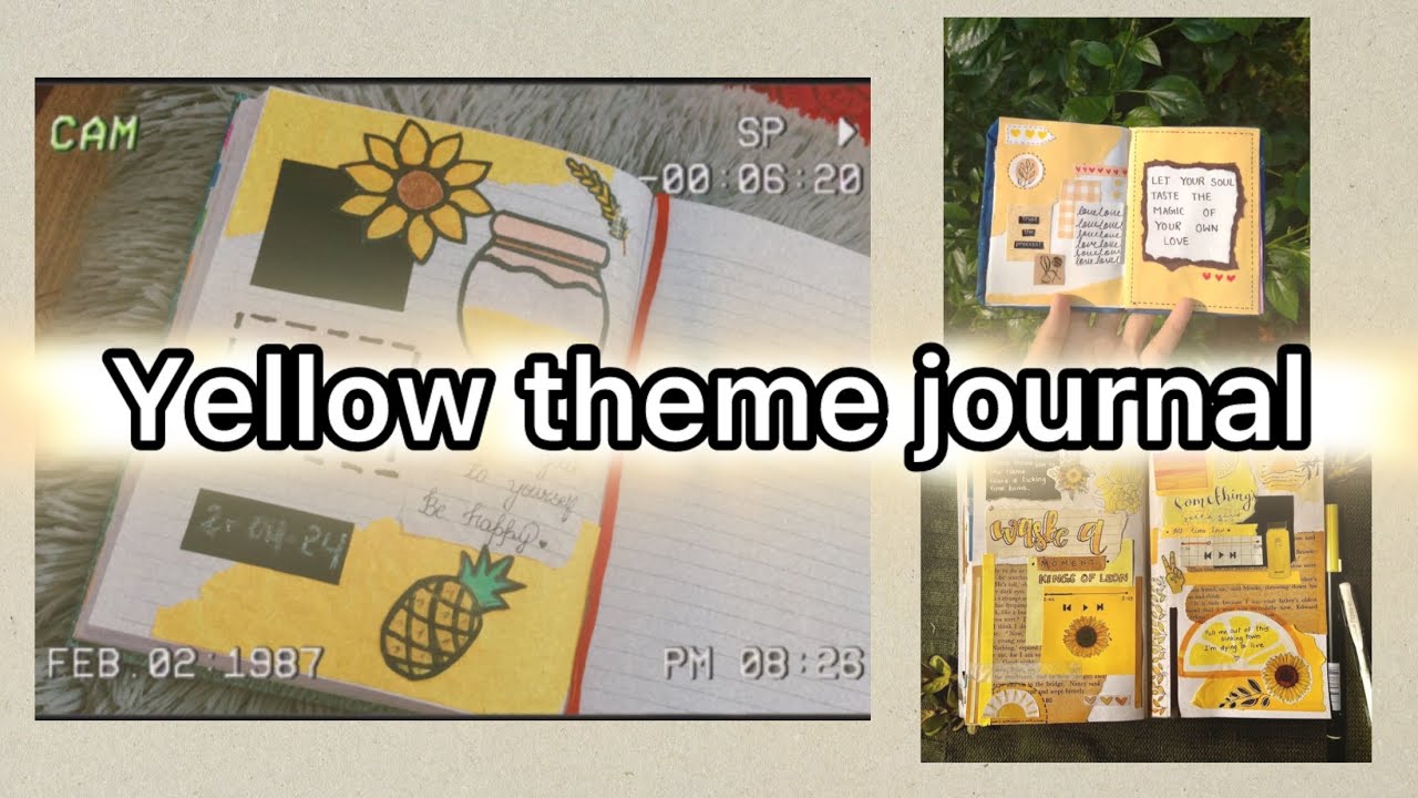 Yellow Theme Journal || Aesthetic Journal || Filling the empty diary 📔 ...
