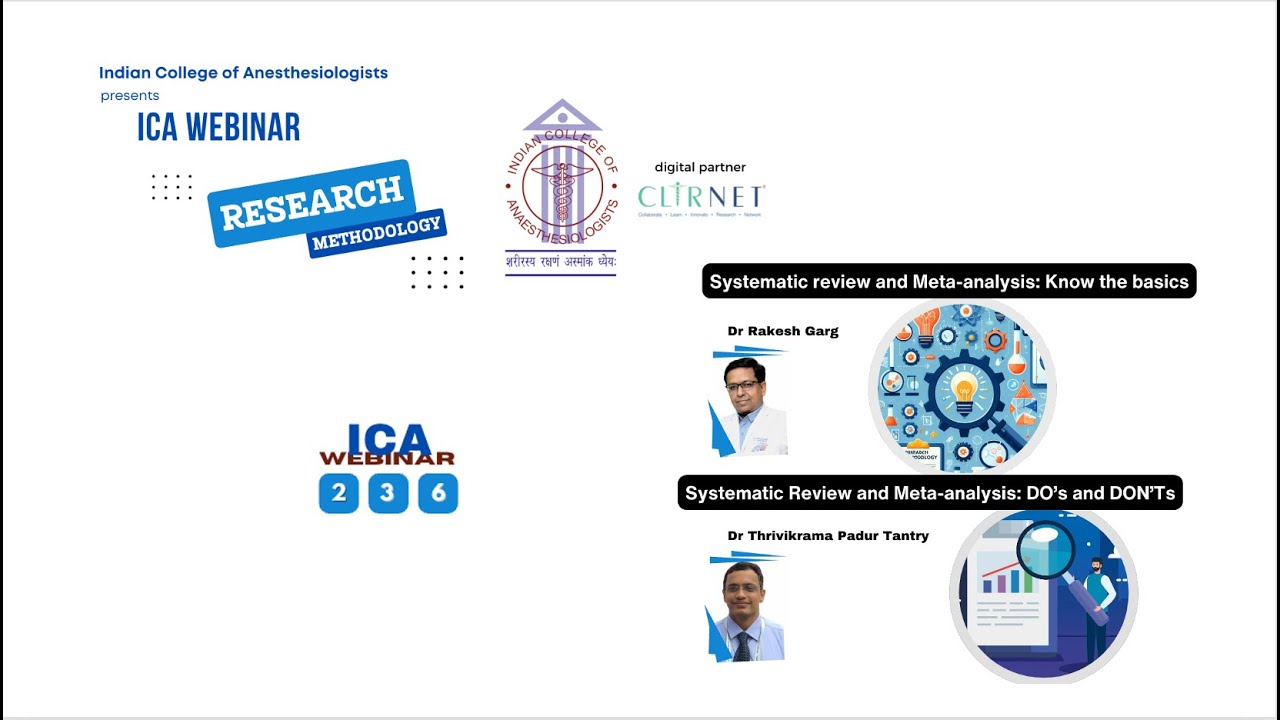 Research Methodology: Systematic Review & Meta analysis (ICA Webinar ...