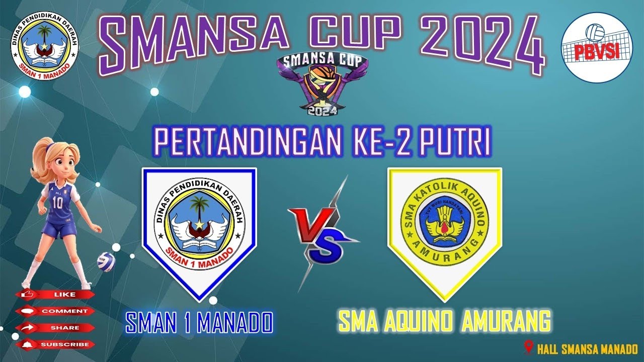 Pertandingan Ke Dua Putri Antara SMAN 1 MANADO A Vs SMA AQUINO AMURANG ...