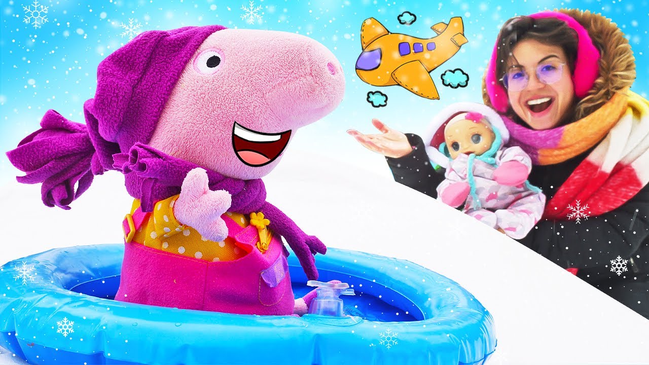 ¡Peppa Pig y bebé Alive se van de viaje para ver la nieve! Vídeos de ...