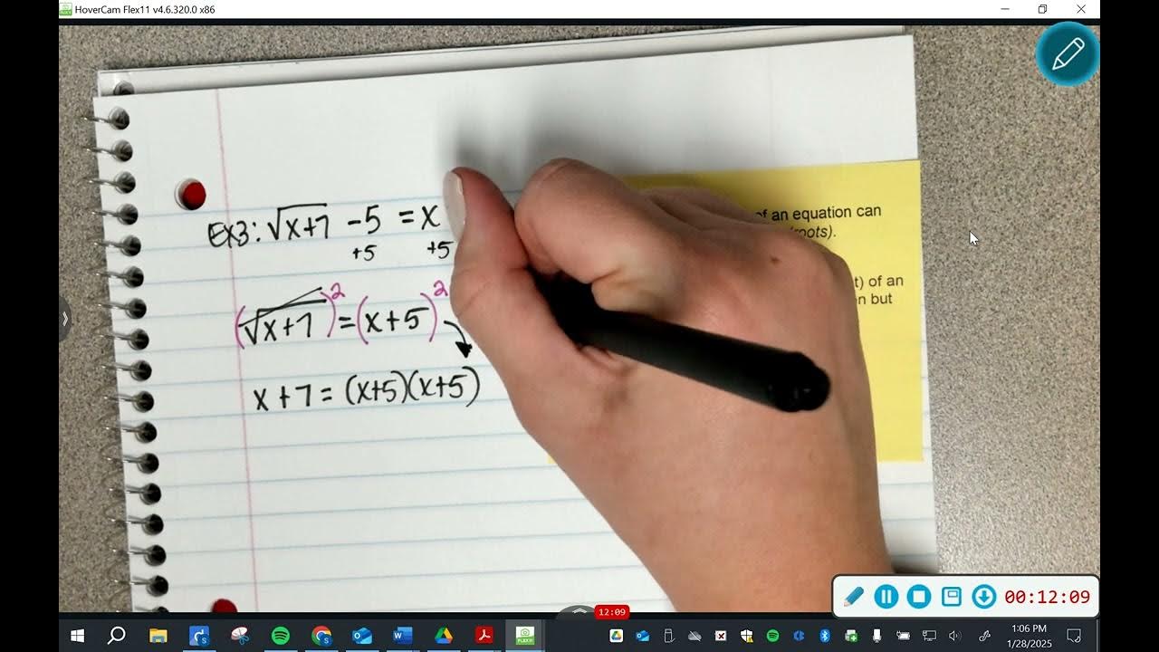 Solving Square Root Equations Part 2 - YouTube