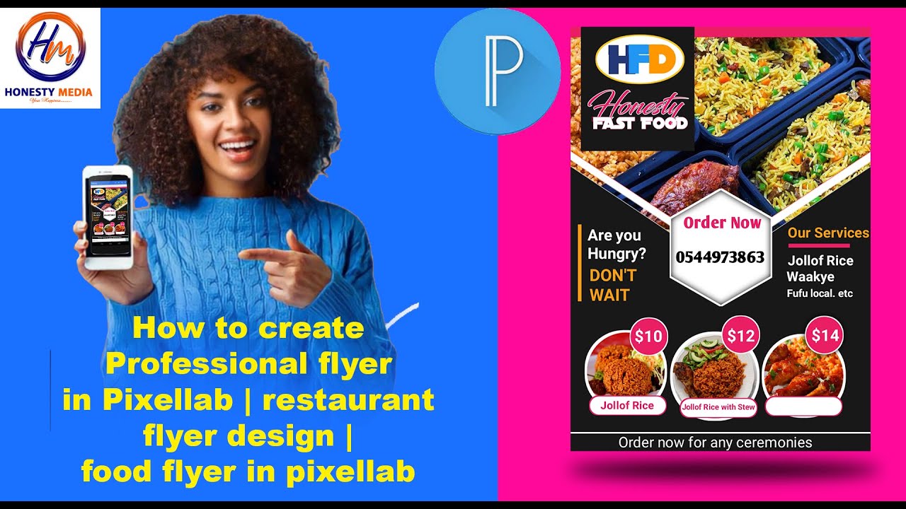 How to create Professional flyer in Pixellab | restaurant flyer design ...