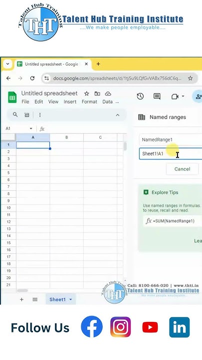 How To Create Dynamic Named Range In Google Sheet | #gsheets #googlesheets #datascience - YouTube