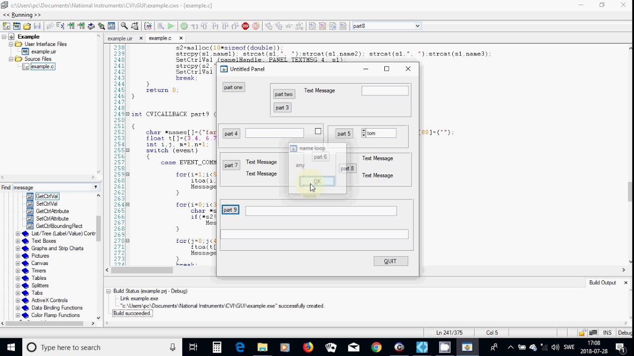 37 C Programmig GUI itoa, ftoa, textbox and loops - YouTube
