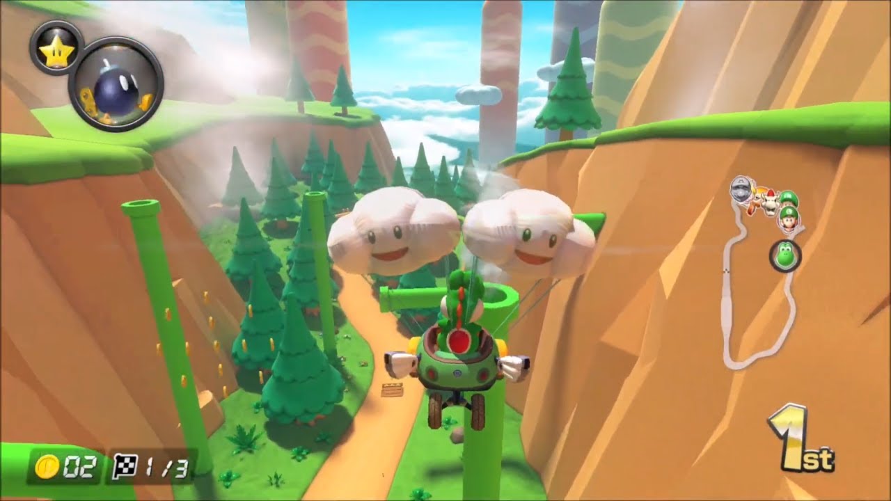 Mario Kart 8 Deluxe - 3DS Alpine Pass 150cc (Green Yoshi w/ Biddybuggy ...