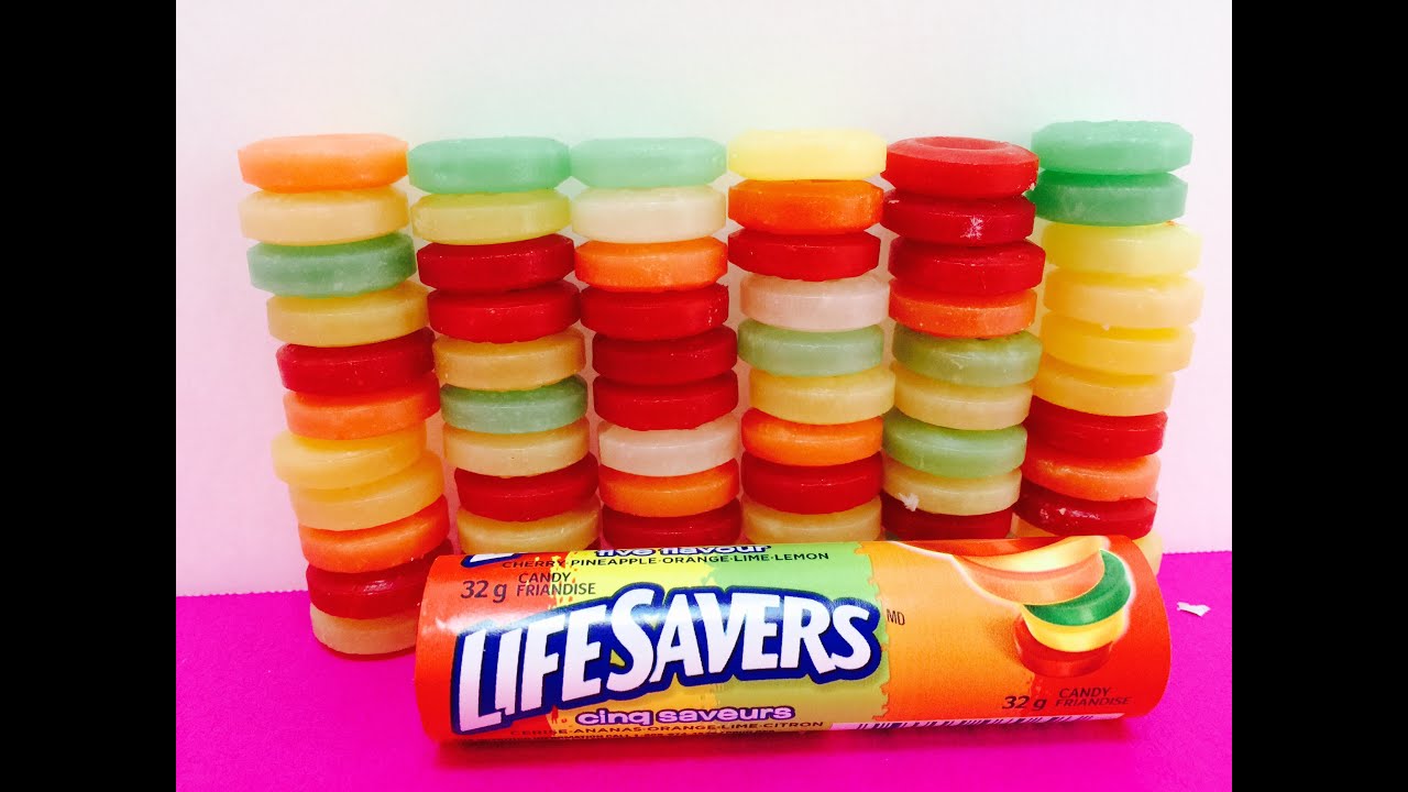 Sorting Stacked Fruit LIFESAVERS Candy Colors - YouTube