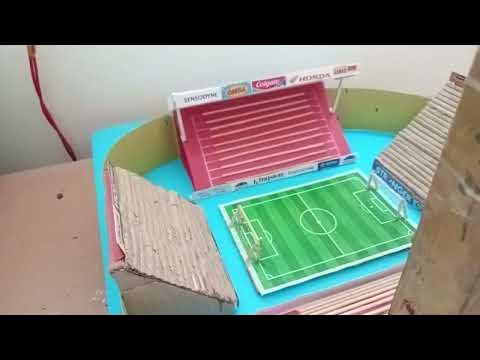 How to make Football Stadium Miniature Model with Cardboard - YouTube