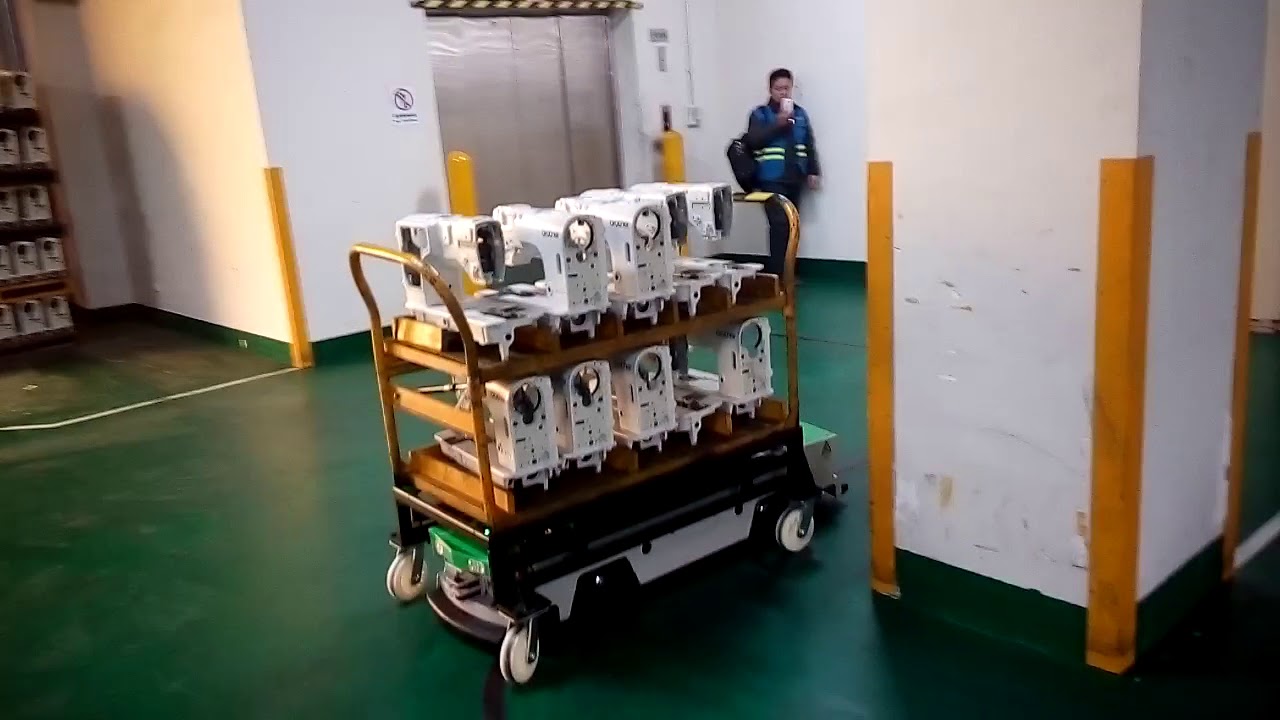 AGV lift communication - YouTube