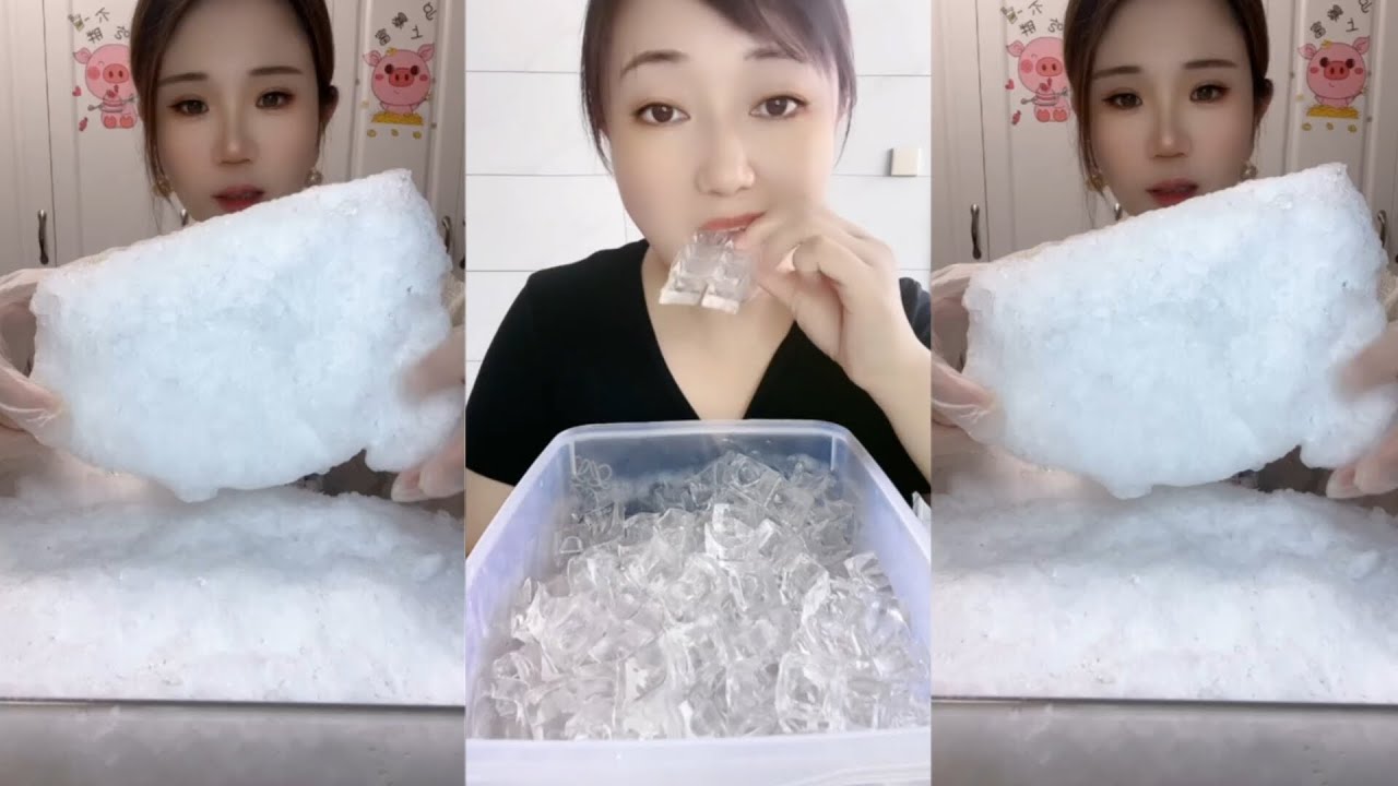 CLEAR ICE CUBES🧊 WITH SHAVED WHITE ICE| #iceeating #asmr #asmrice #icecube #shavedice #whiteice ...