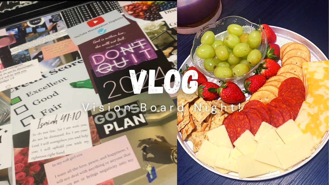 DAILY VLOG | VISION BOARDS, COOKING, CHARCUTERIE BOARD! - YouTube