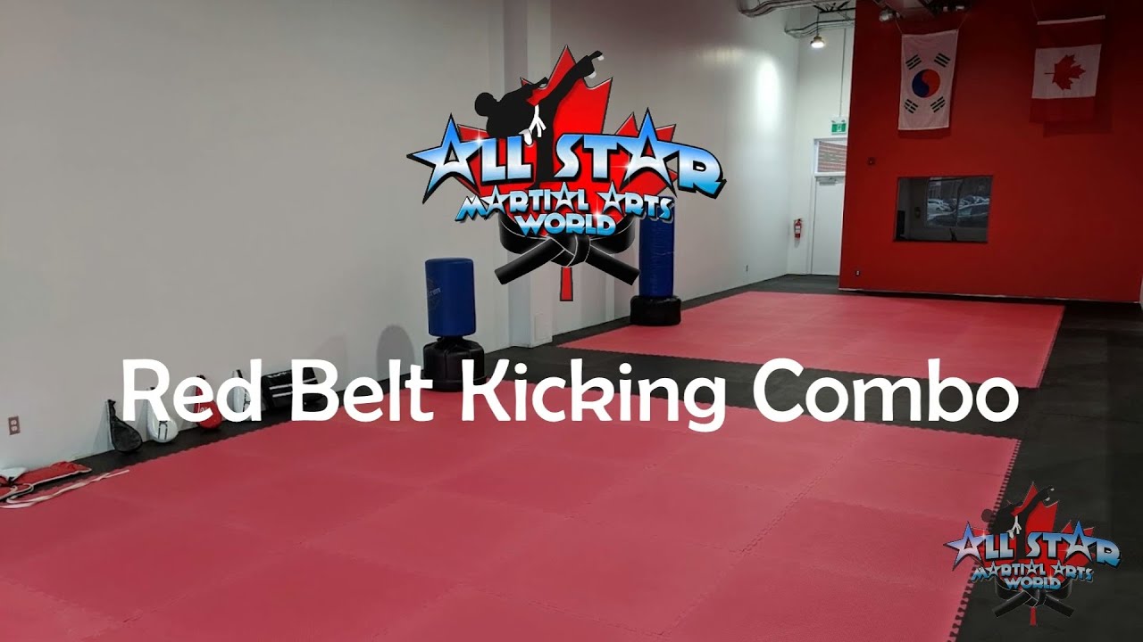 Juniors Red Belt Kicking Combo - YouTube