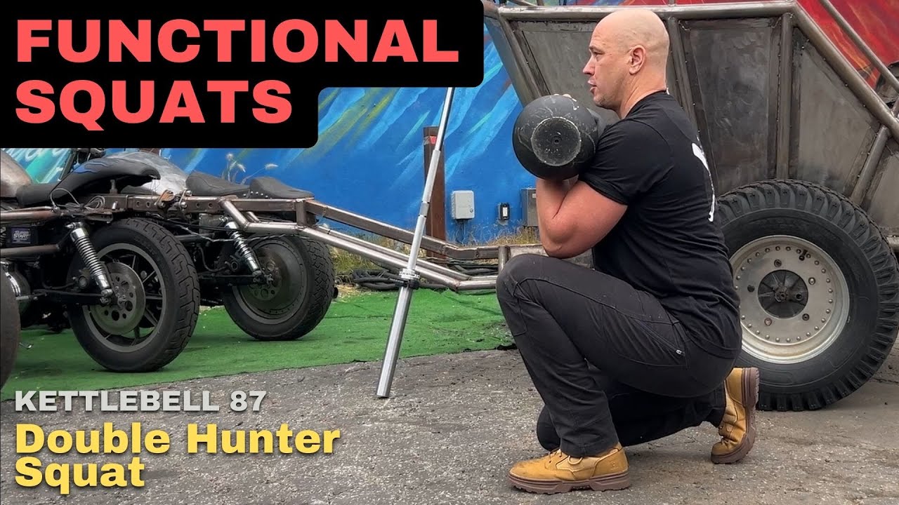 Ease Lower Back Pain | Kettlebell 87 Double Hunter Squat - YouTube