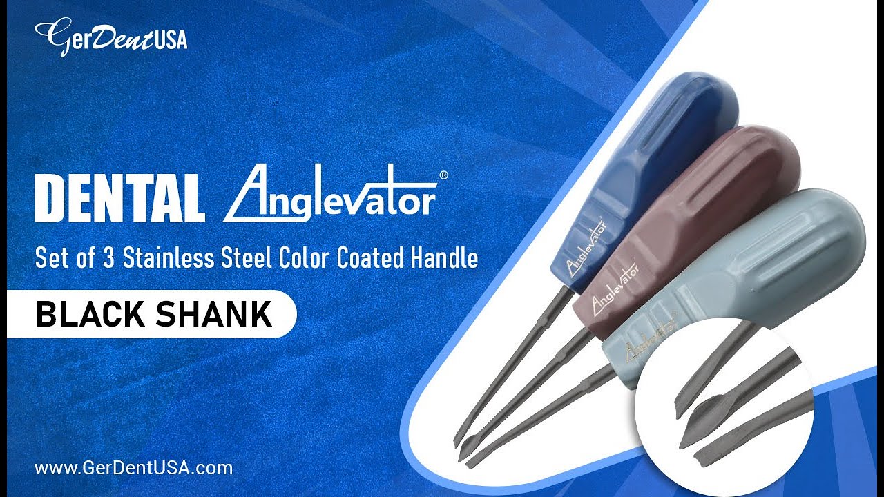 Dental Anglevator Set Stainless Steel Handle Black Shank | Dental ...