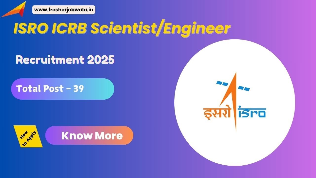 ISRO ICRB Scientist Recruitment 2025 | Total Post | Salary + Allowance ...