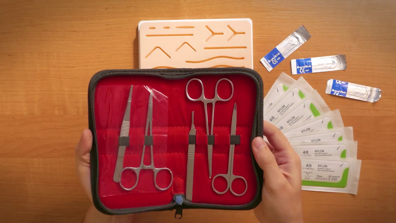 ⚕⚕⚕ Complete Suture Practice Kit Includes Large Silicone Pad and Tool ...