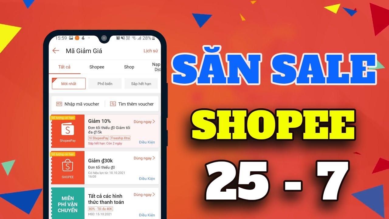Cách săn sale trên shopee 25.7 - Voucher shopee 25/7 - YouTube