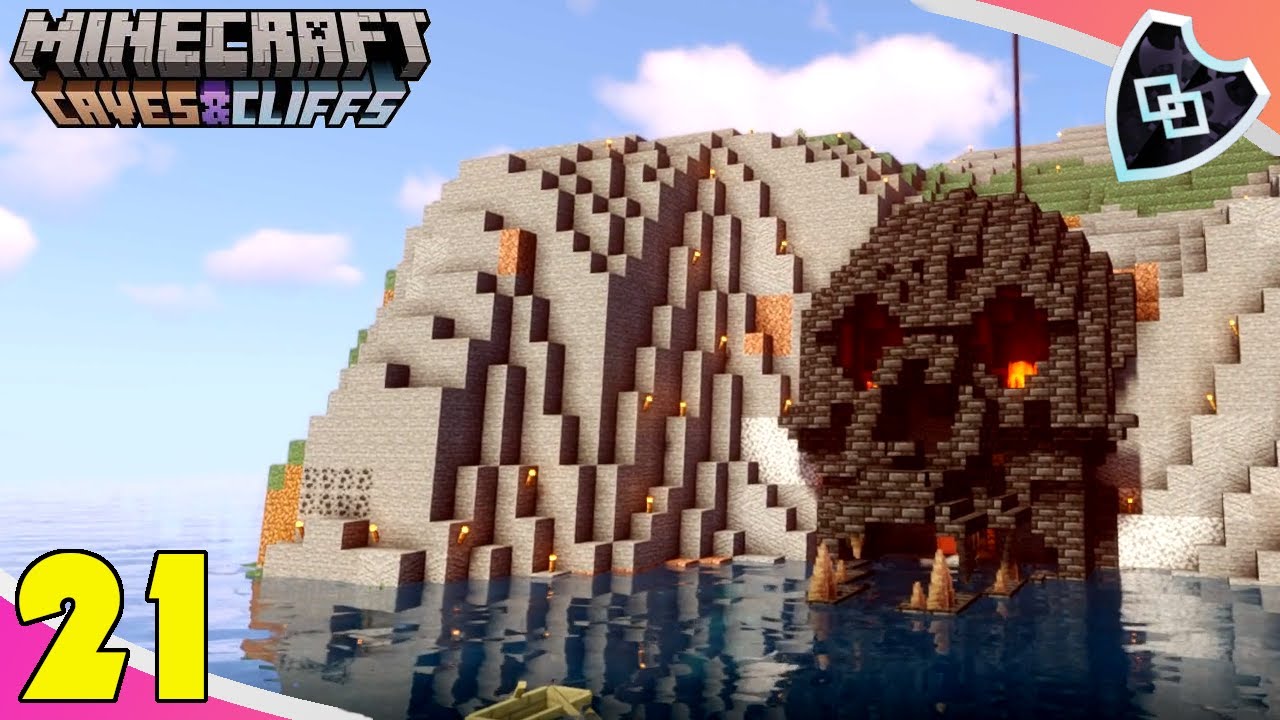 Minecraft 1.17 Let's Play: Pirate Skull Entrance! Obsidian Order #21 ...