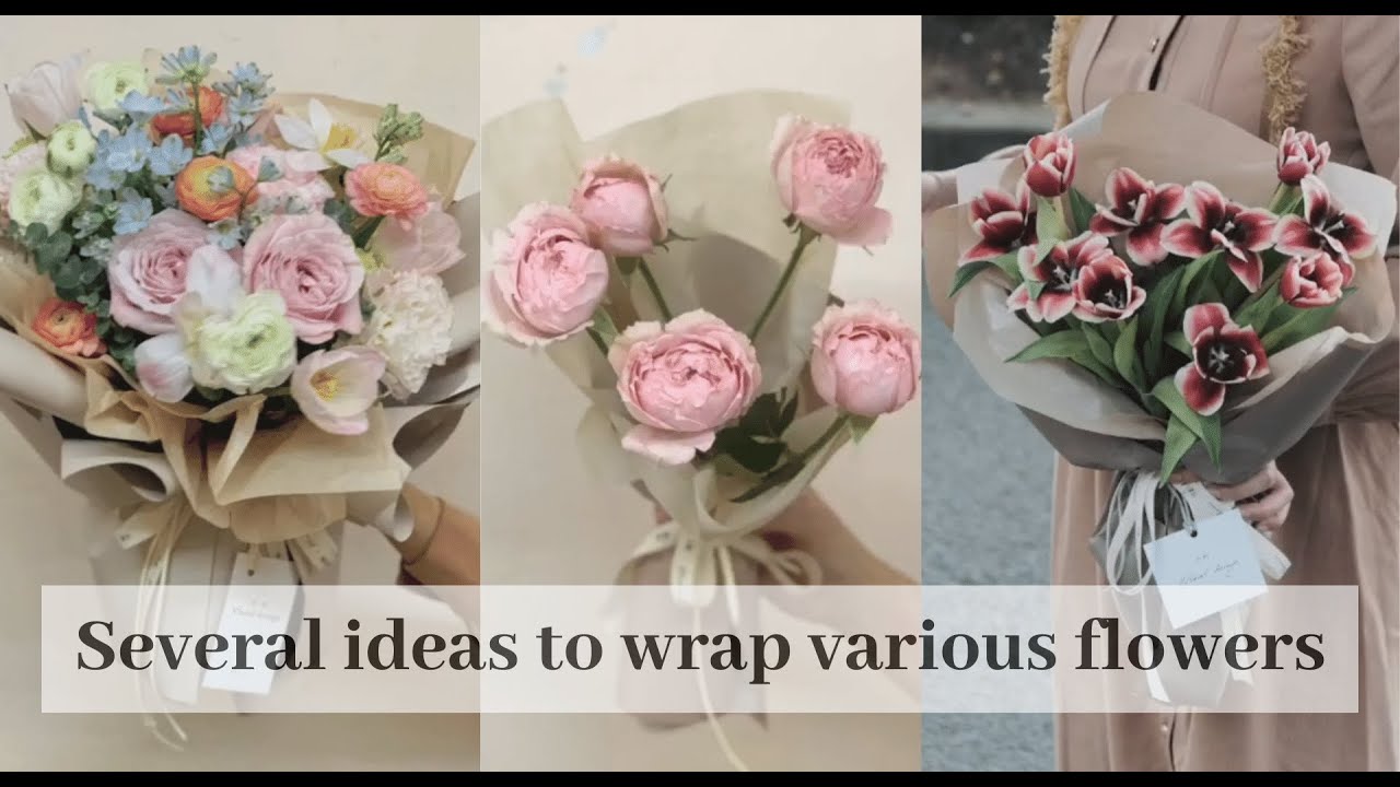 Various Flower Bouquet Wrapping Tutorials(25) | Flower Bouquet Wrapping ...