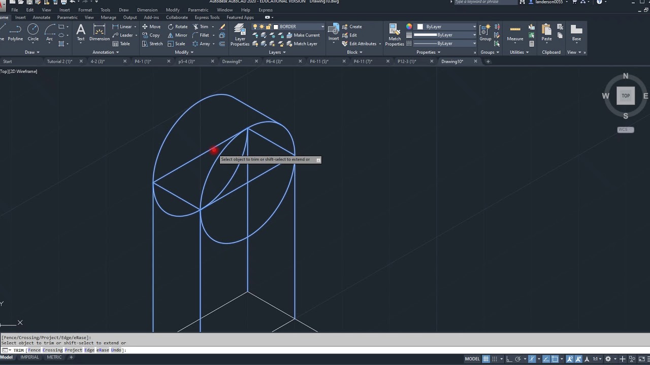 How to draw P6-1 from - CAD-100 - YouTube
