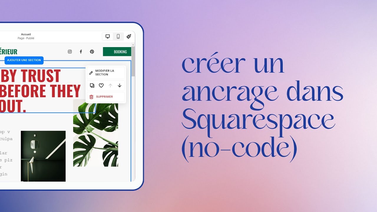 Créer un ancrage sur une page web Squarespace (no-code) - YouTube