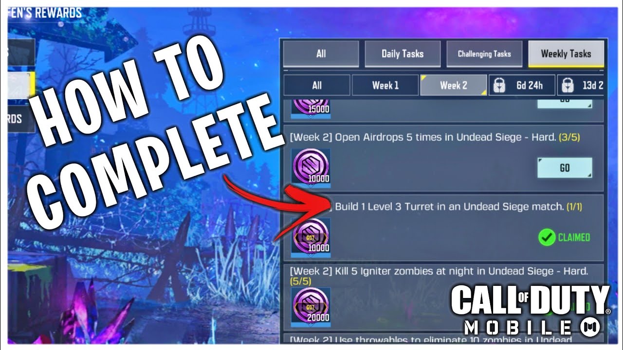 CODM ZOMBIES! Build 1 Level 3 Turret in an Undead Siege Matches ! - YouTube