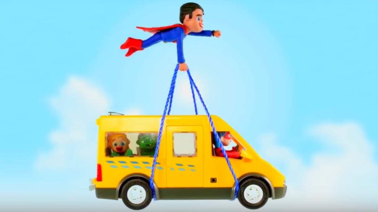 SUPERMAN SAVES THE YELLOW BUS Kids Cartoons with Superhero Babies ...