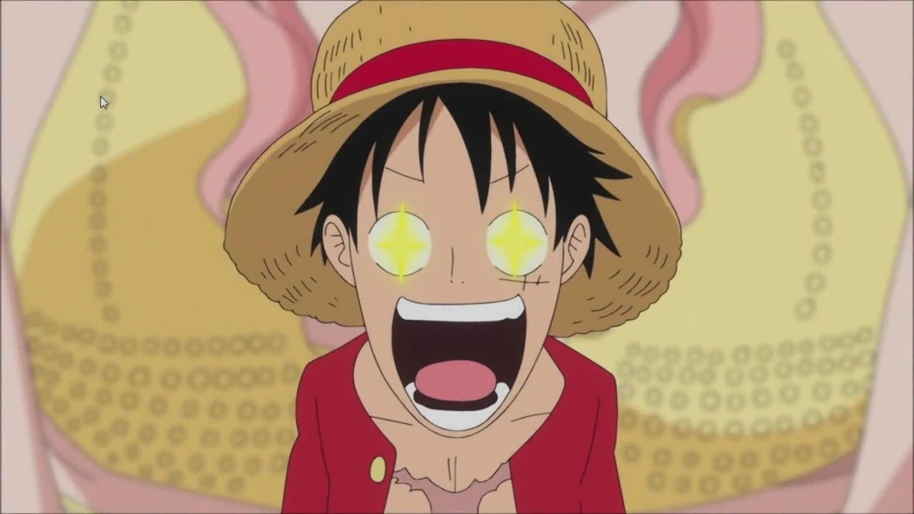 One Piece Luffy eating Shirahoshi's food - YouTube
