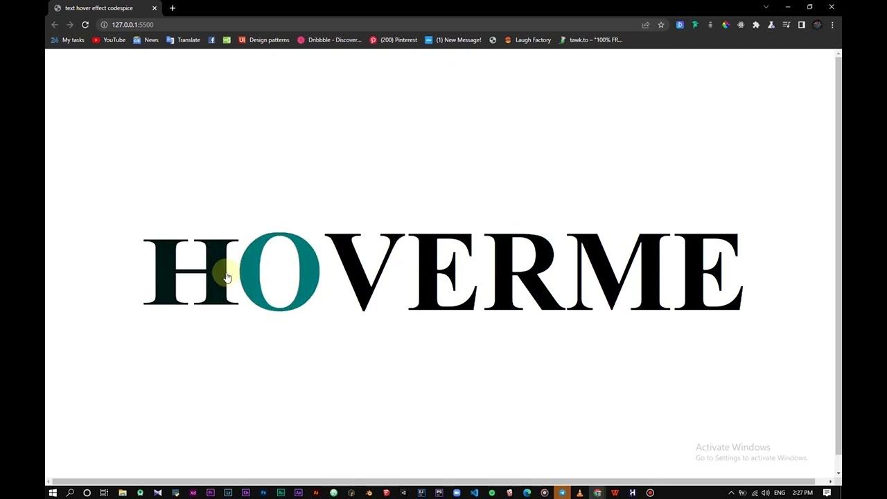 Cool Text Hover Effect Using HTML & CSS - YouTube