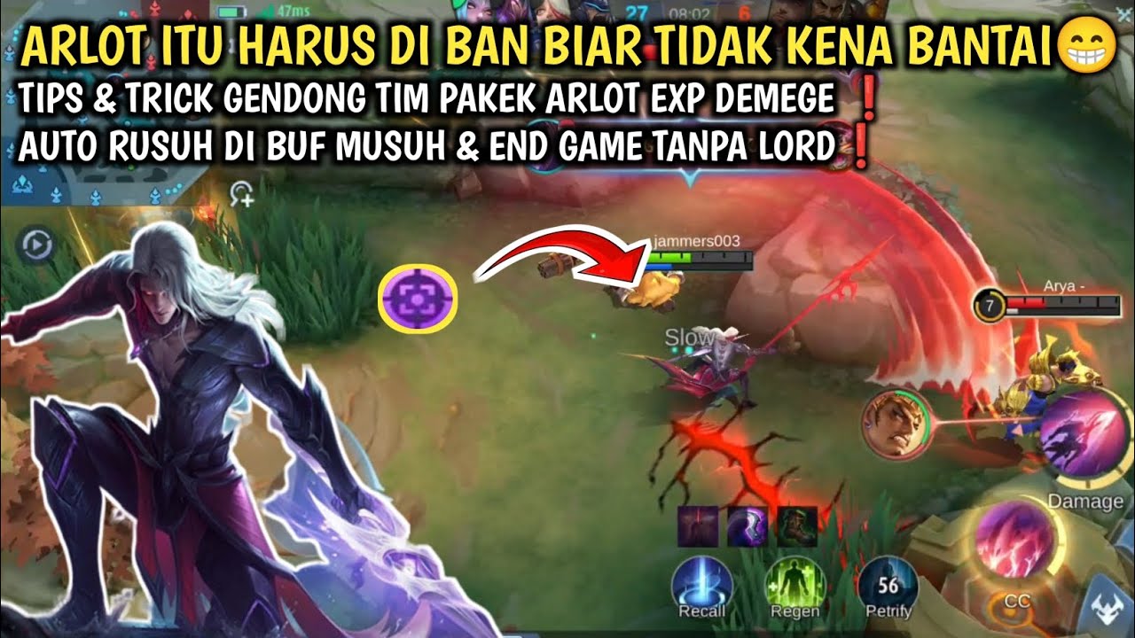 ARLOT NO SKIN GENDONG TIM EMBLEM DAN BUILD ARLOT TERBARU 2023 - YouTube