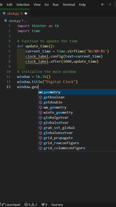 Digital Clock Using Python Tkinter Python Tutorials Shorts Pythontricks Python