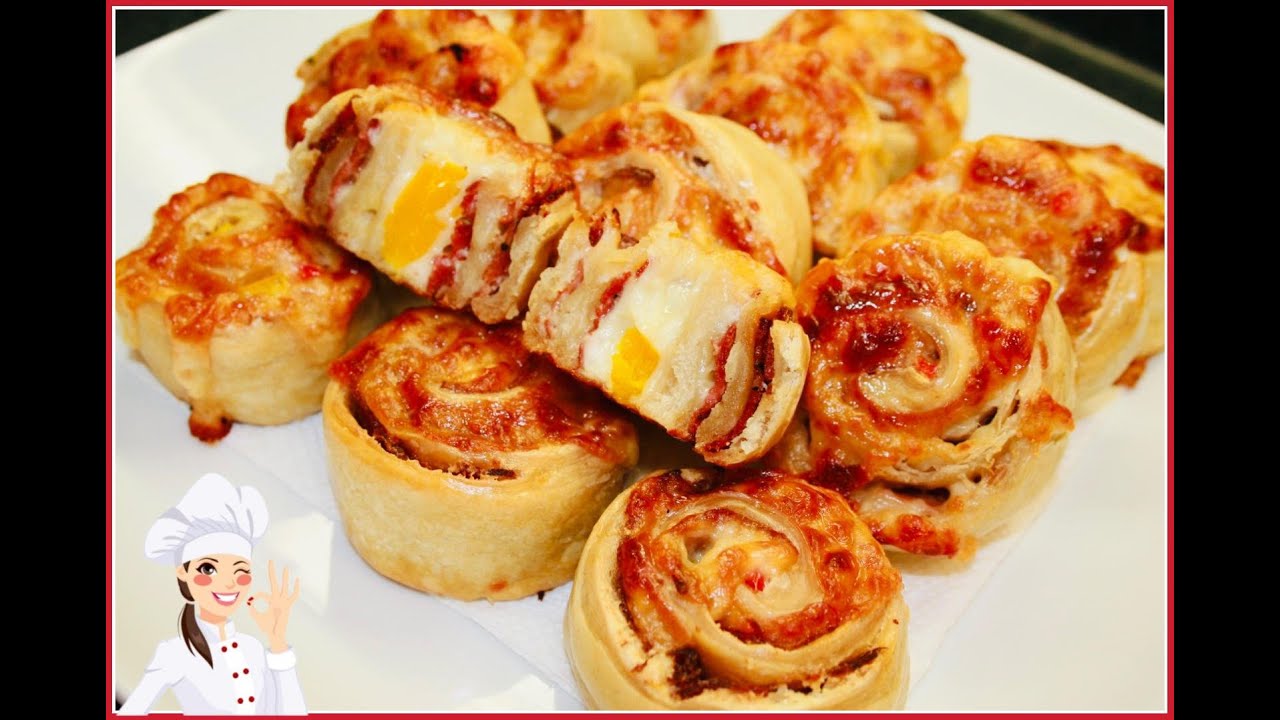 ROLLITOS DE HOJALDRE CON FIAMBRES Y QUESOS🧀🍖PASTRY COLD MEAT AND ...