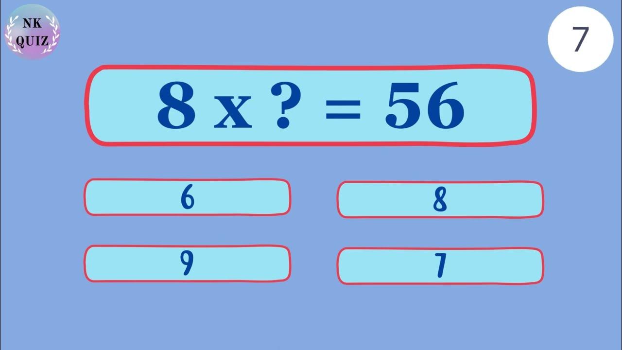 Multiplication Quiz | Find Missing Number | Numbers 1 to 10 - YouTube