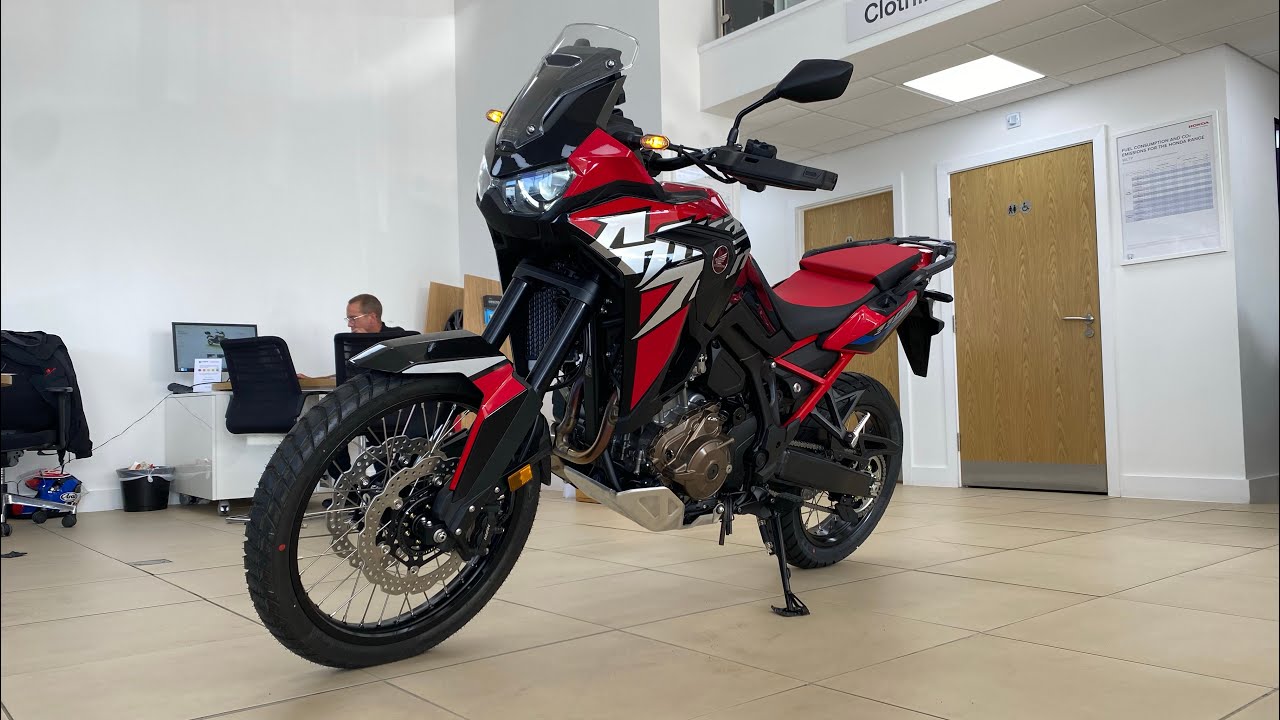 Honda Africa Twin CRF1100 DCT in Grand Prix Red - YouTube