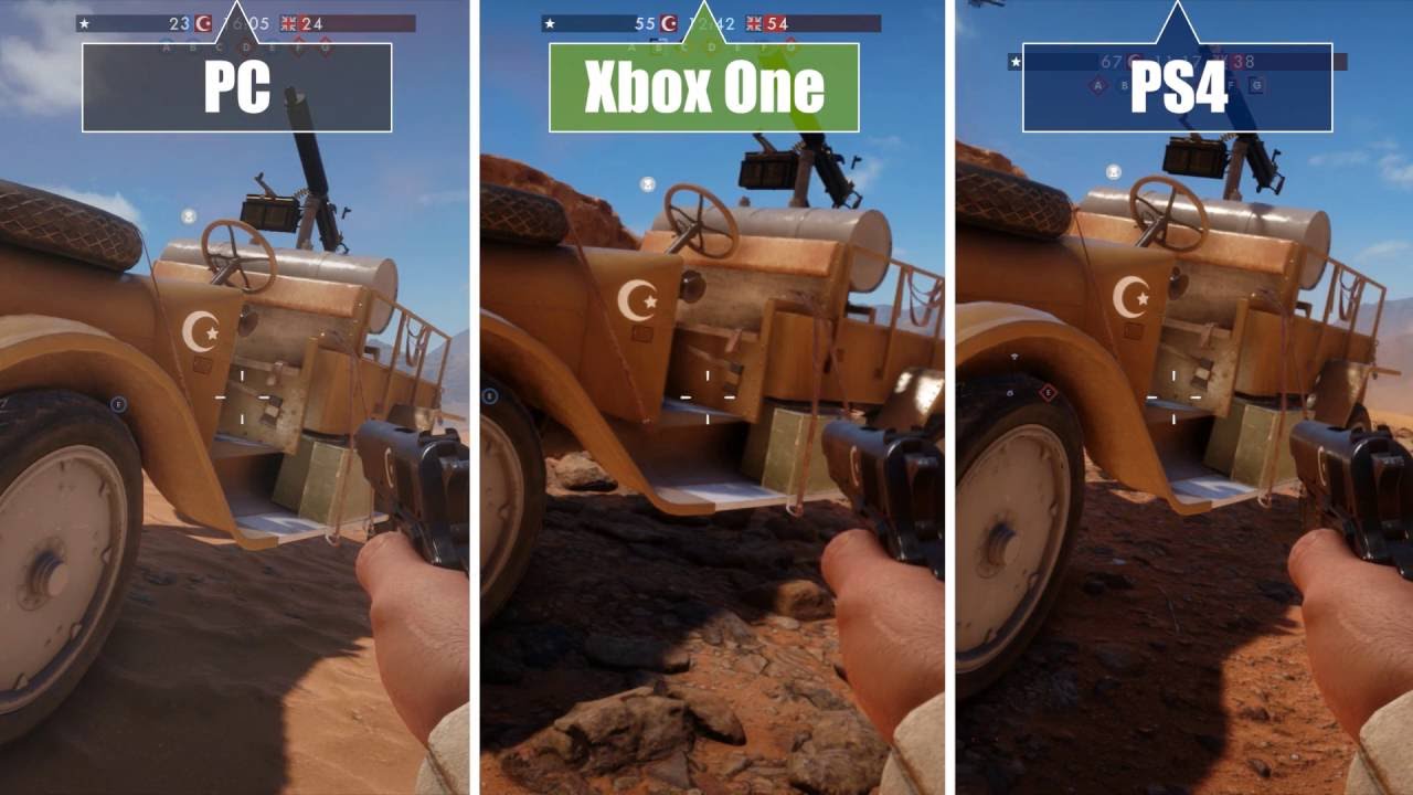 Battlefield 1- Graphics comparison - PC vs. Xbox One vs. PS4 (Open Beta ...