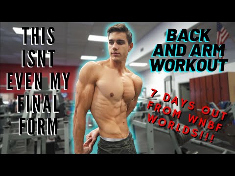 7 Days Out From WNBF Worlds || Peak Week Back and Arm Workout