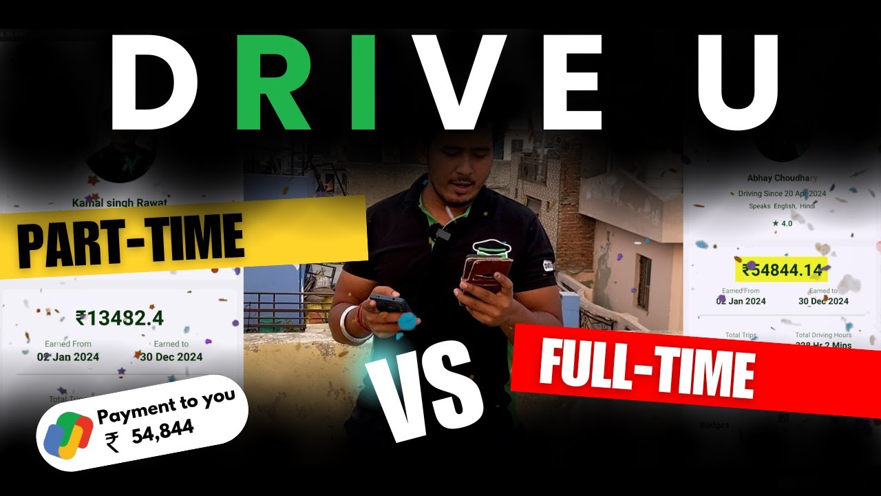 PART TIME VS FULL TIME EARNING in DRIVE U Application #parttimejobsforstudents - YouTube