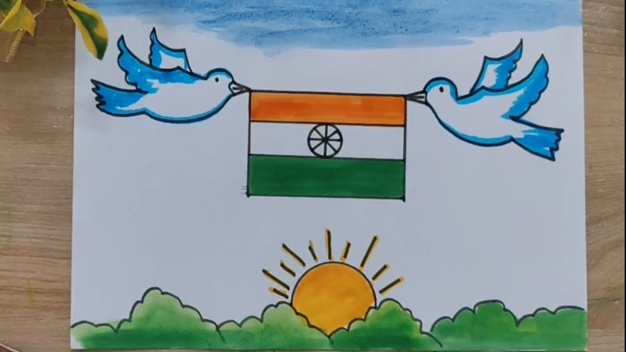 Beautiful independence day drawing || 15 August drawing || independence ...